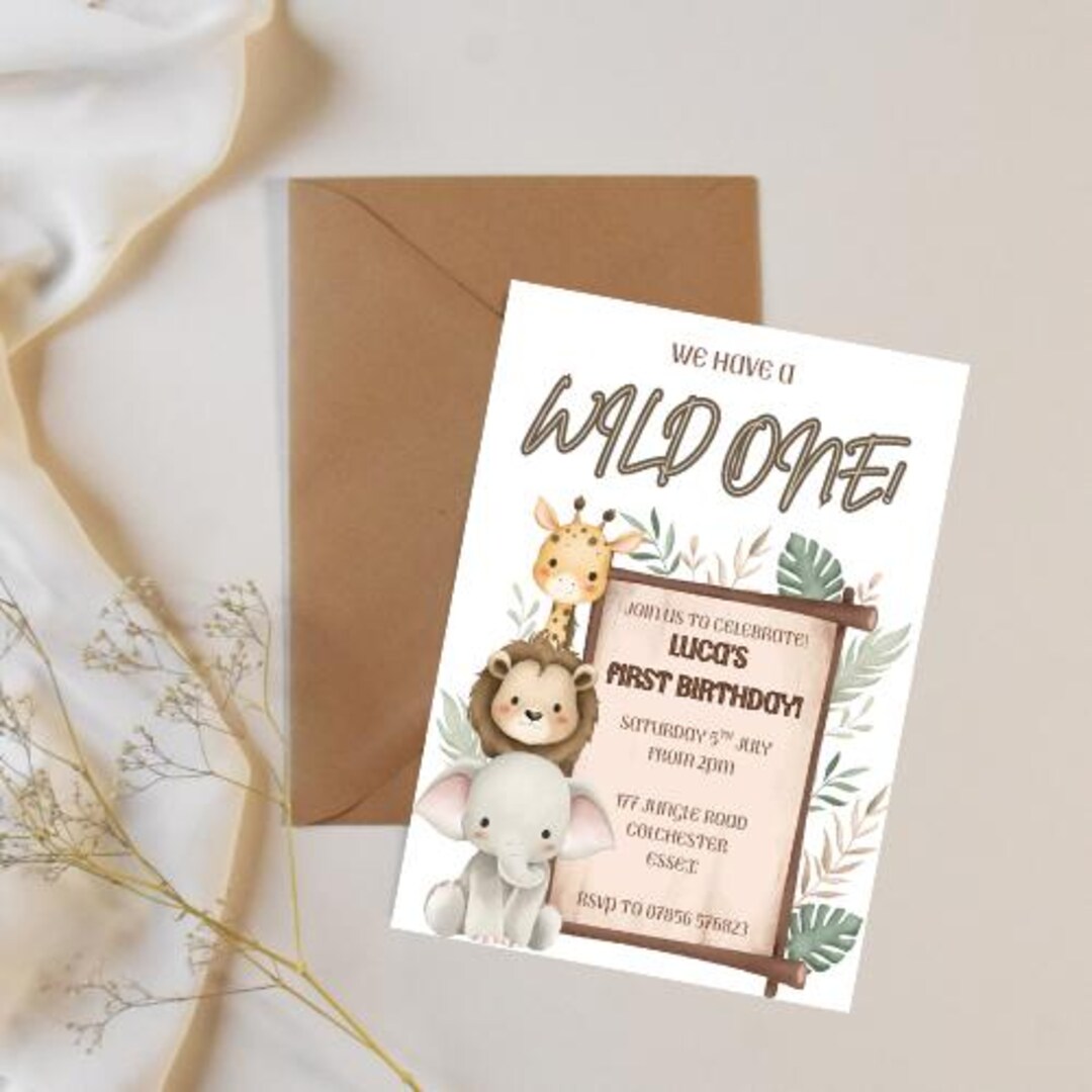 EDITABLE/PRINTABLE Wild One First Birthday Party Invite - Etsy