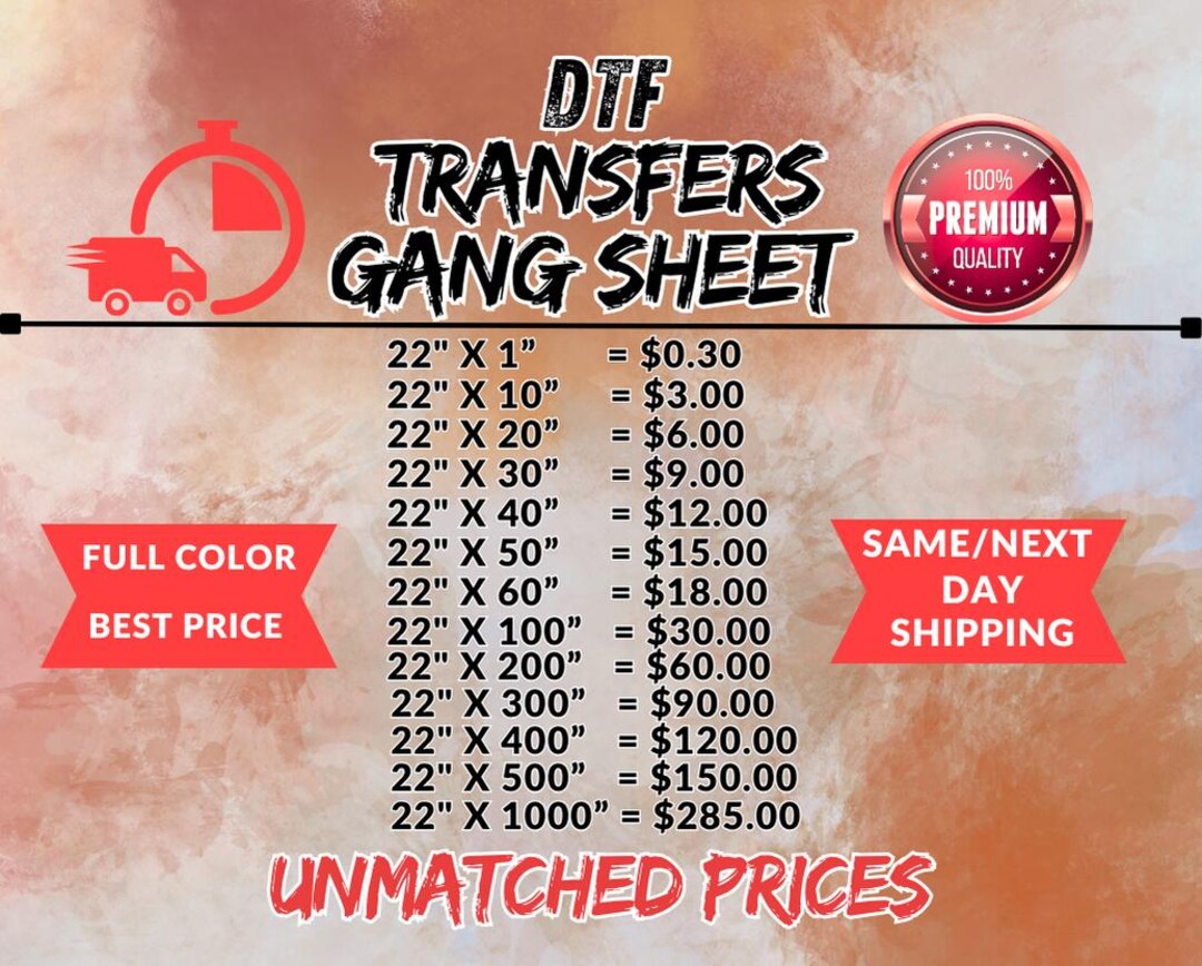 DTF Gang Sheets Prints, Bulk Gang Sheet Dtf Transfers, Heat Press Ready ...
