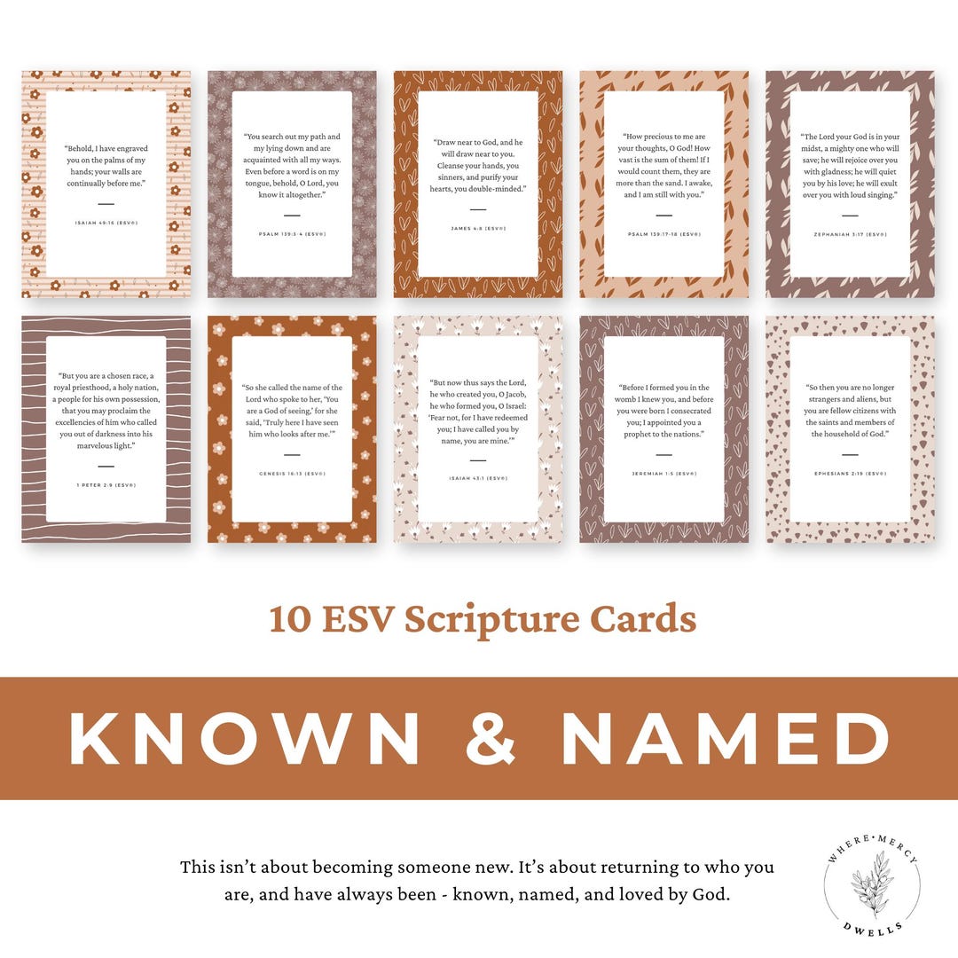 Scripture Cards | 10 Printable ESV Bible Verses for Identity in Christ ...