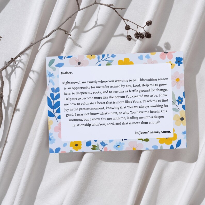 Hope in the Waiting Cards Printable, Floral Christian Prayer Cards ...