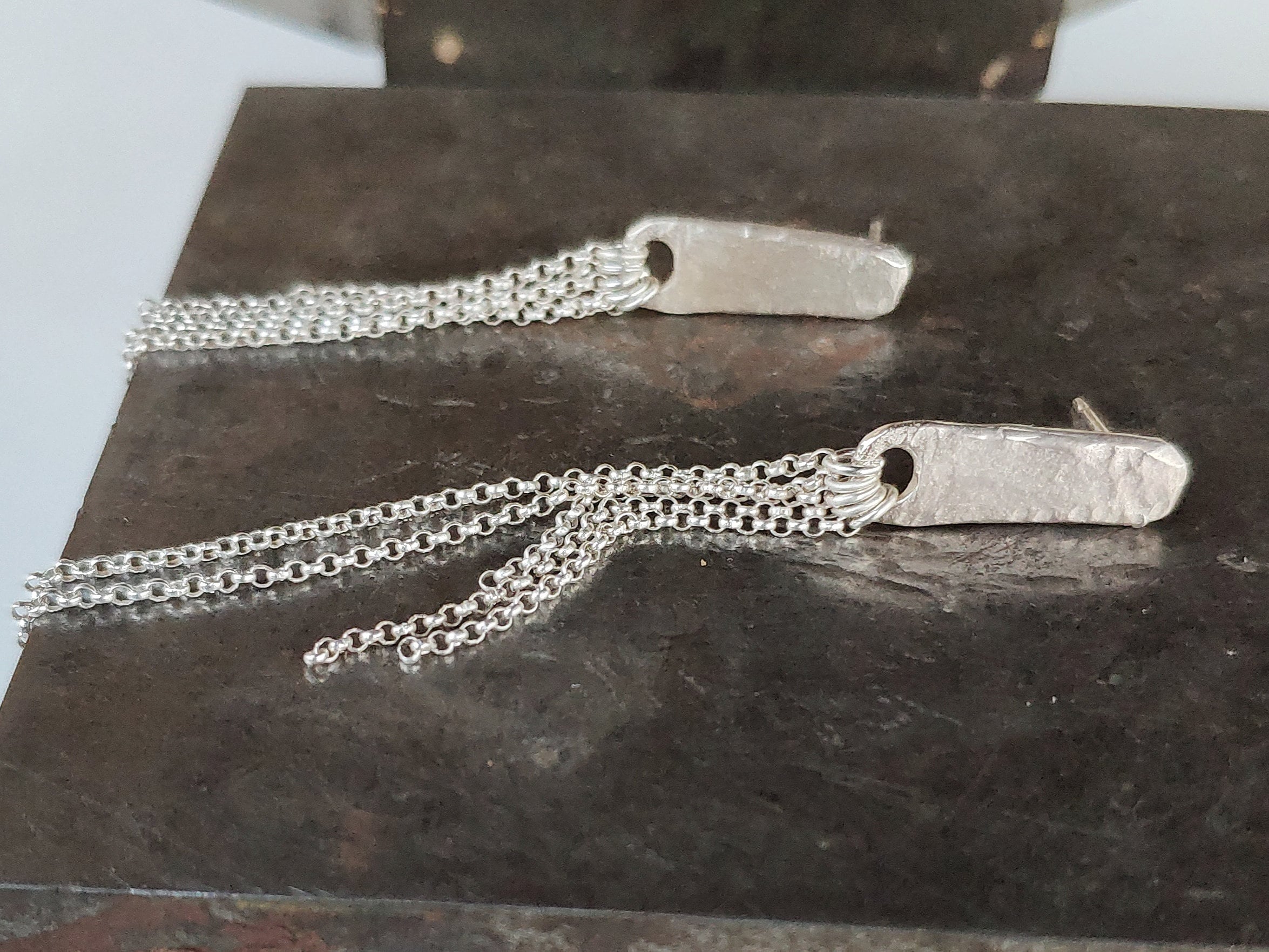 Silver Chain Earrings Dangle chain Earrings Long Chain | Etsy