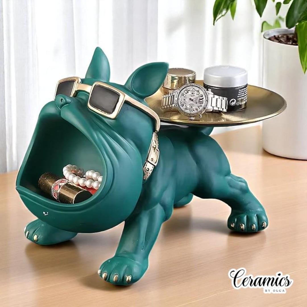 Home Decor Bulldog Figurine,dog Statue Storage Box,animal Ornament ...
