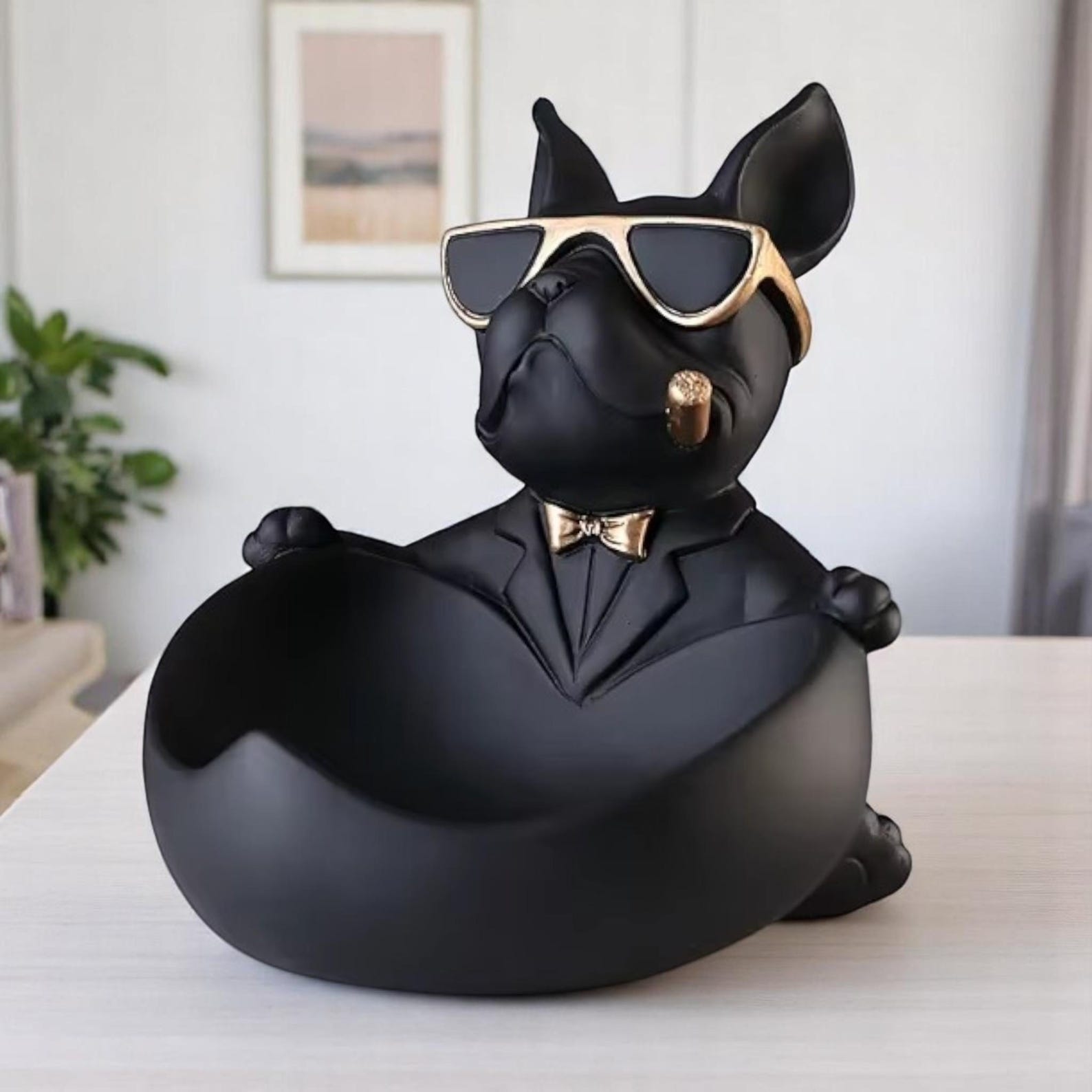 Funny Dog Statue Storage Box, Resin Animal Figurine for Home Decor ...