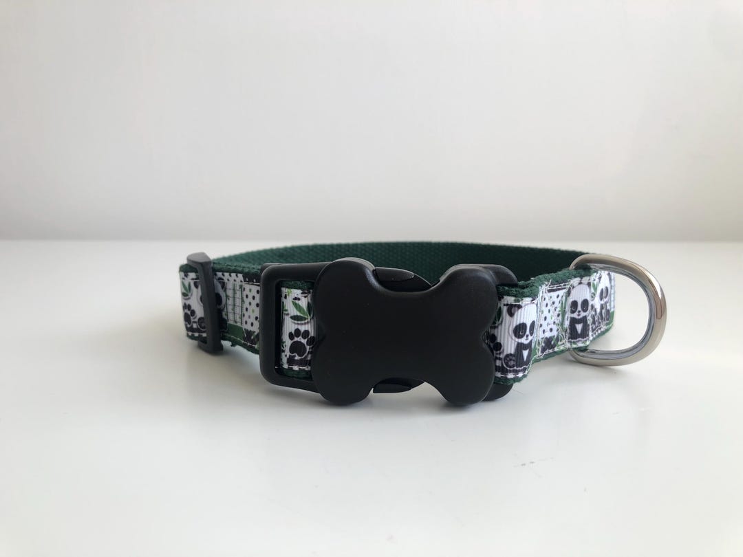 Adorable Green and White Panda Dog Collar. - Etsy