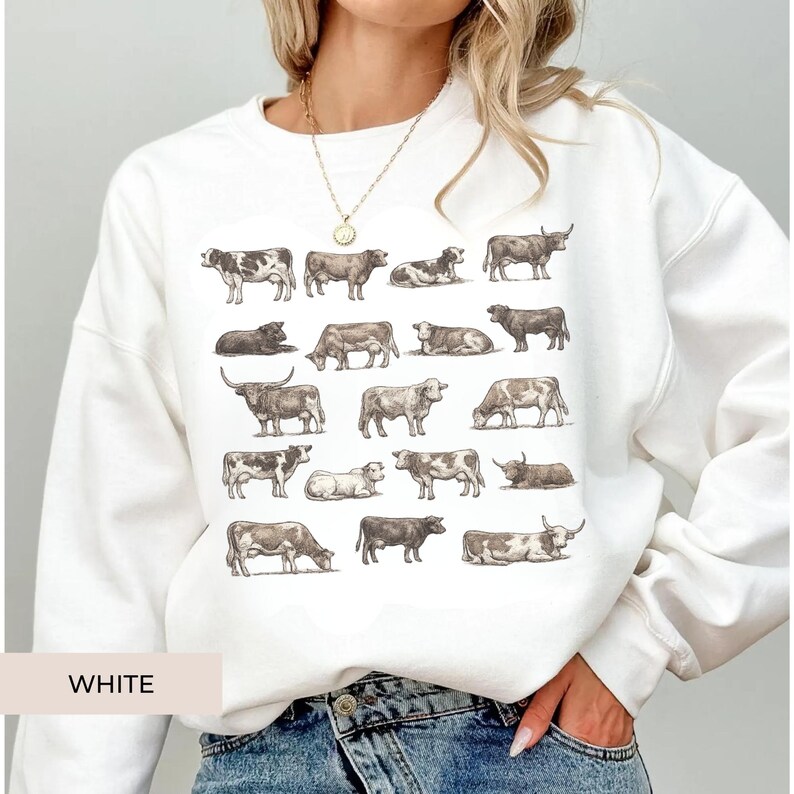 Highland Cow Lover Sweatshirt Gift, Support Your Local Farmers, Cattle ...