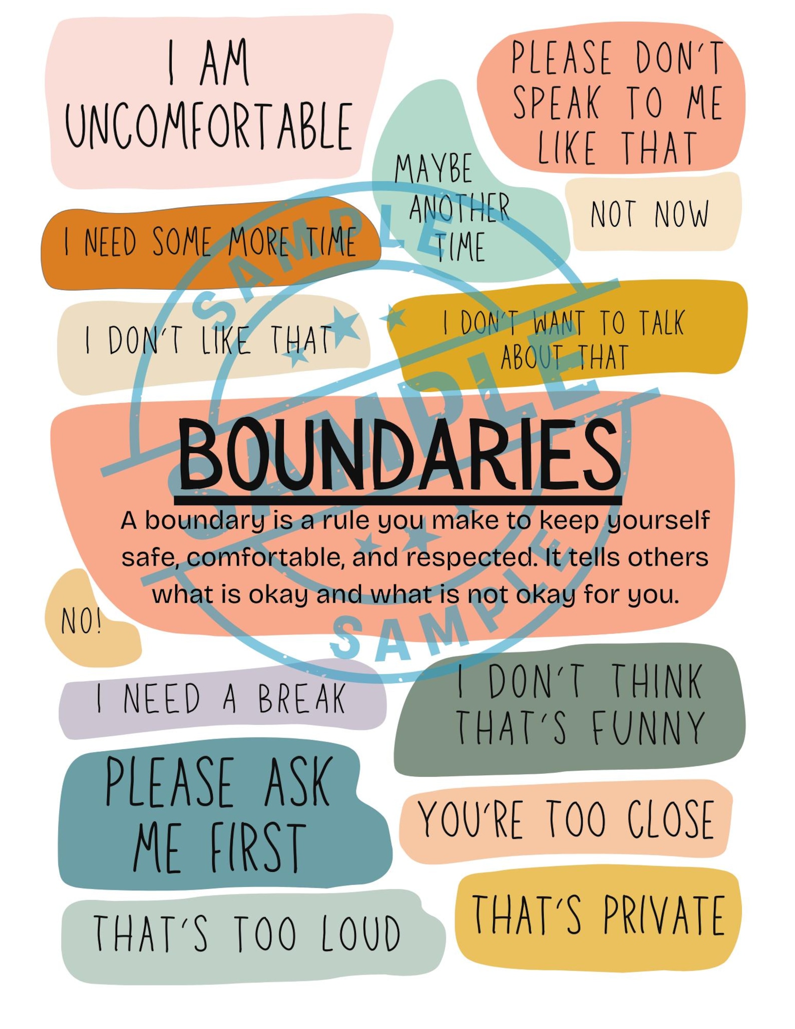 Empower Kids With Boundaries – Printable Social Skills Poster/song ...