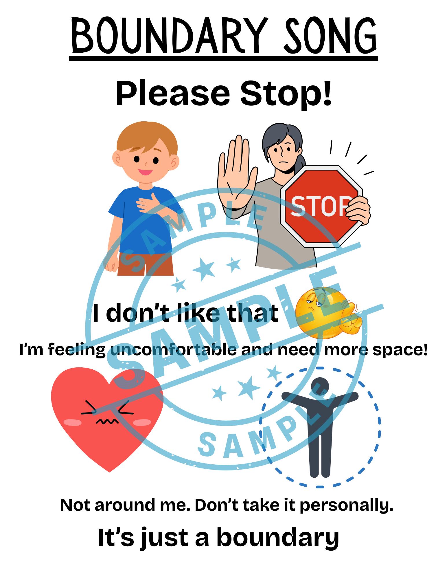 Empower Kids With Boundaries – Printable Social Skills Poster/song ...