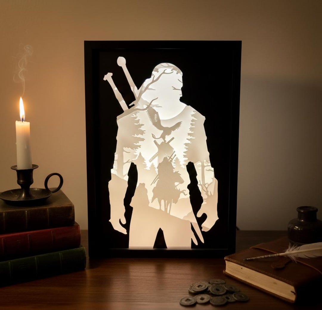 The Witcher Book Nook Lamp | 3D Shadow Box LED Light | Gamer Gift ...