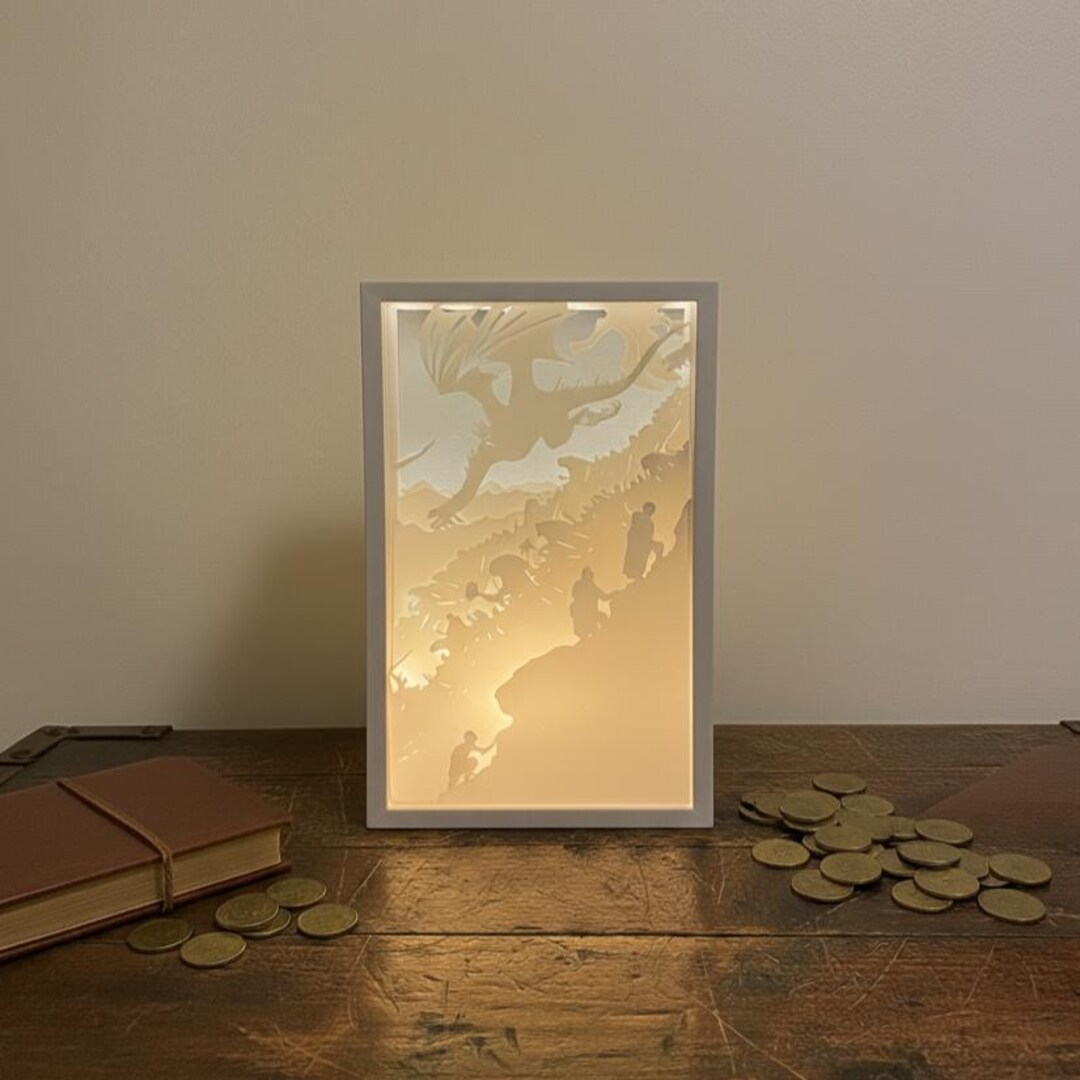 LOTR Book Nook Lamp – 3D Shadow Box LED Light, Middle Earth Night Lamp ...