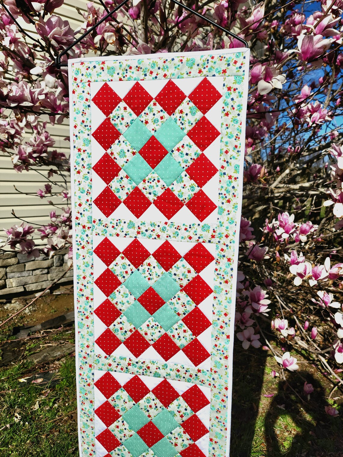 Great Granny Square Quilted Table Mat/table Runner, Three Blocks - Etsy