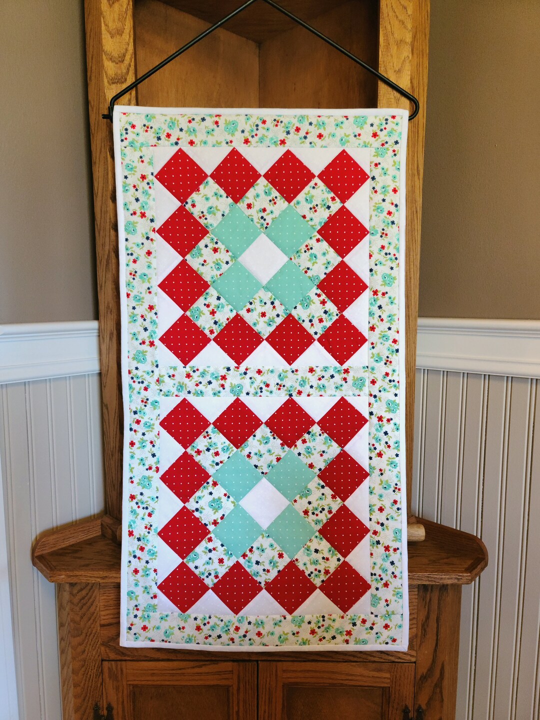 Great Granny Square Quilted Table Mat/table Runner, Two Blocks - Etsy