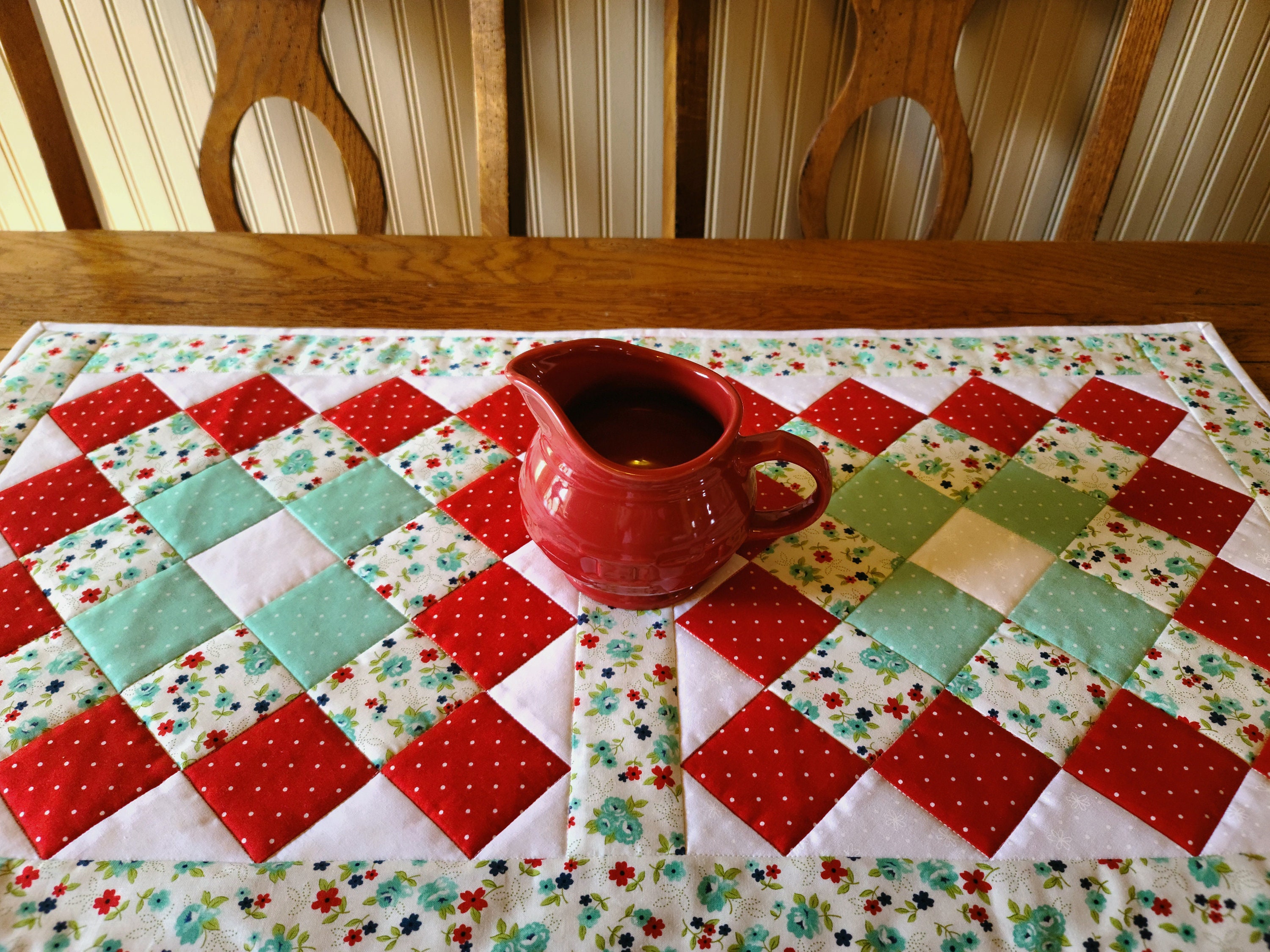 Great Granny Square Quilted Table Mat/table Runner, Two Blocks - Etsy