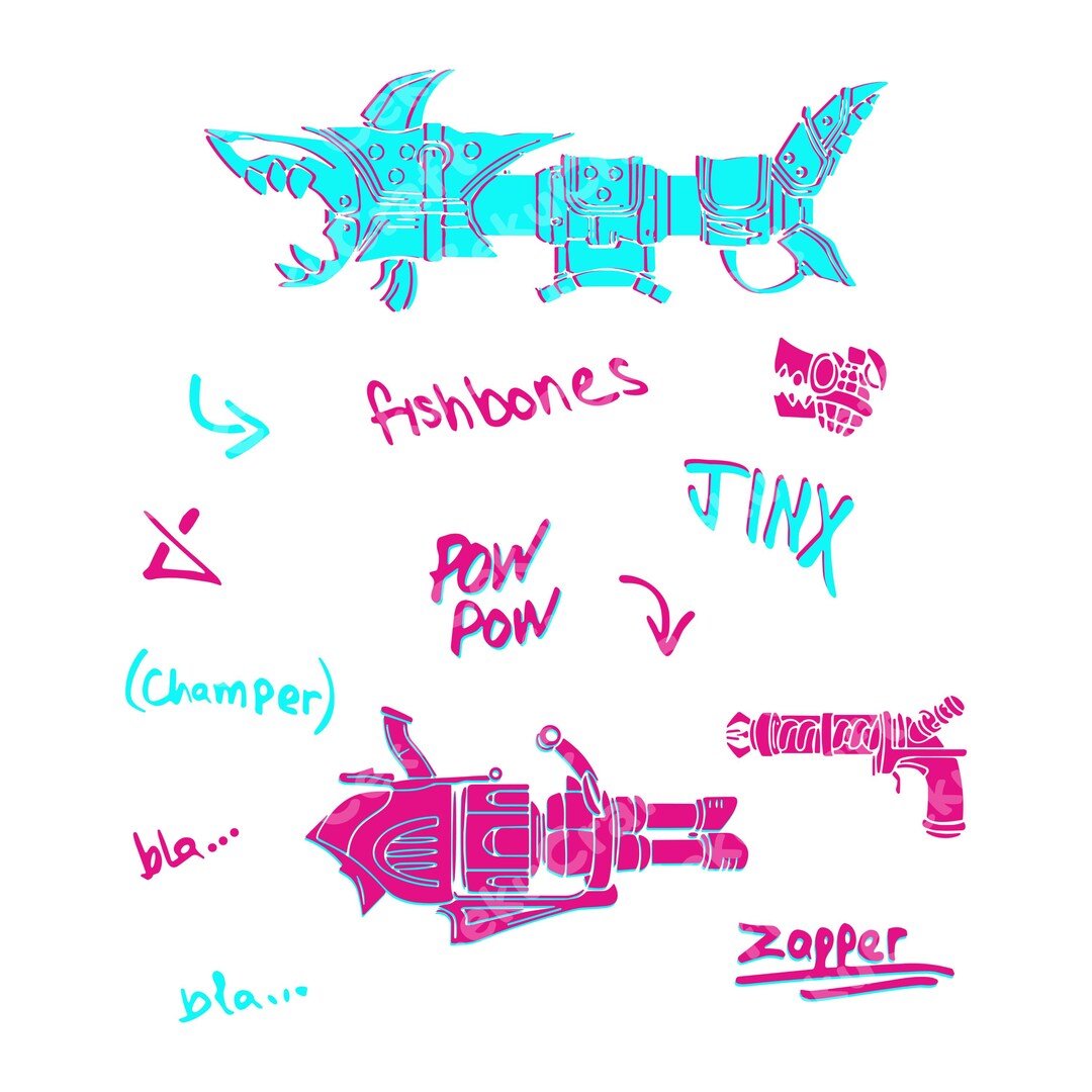 Jinx Guns Arcane Png Svg Ai Eps Clipart Design, League of Legends Hand ...