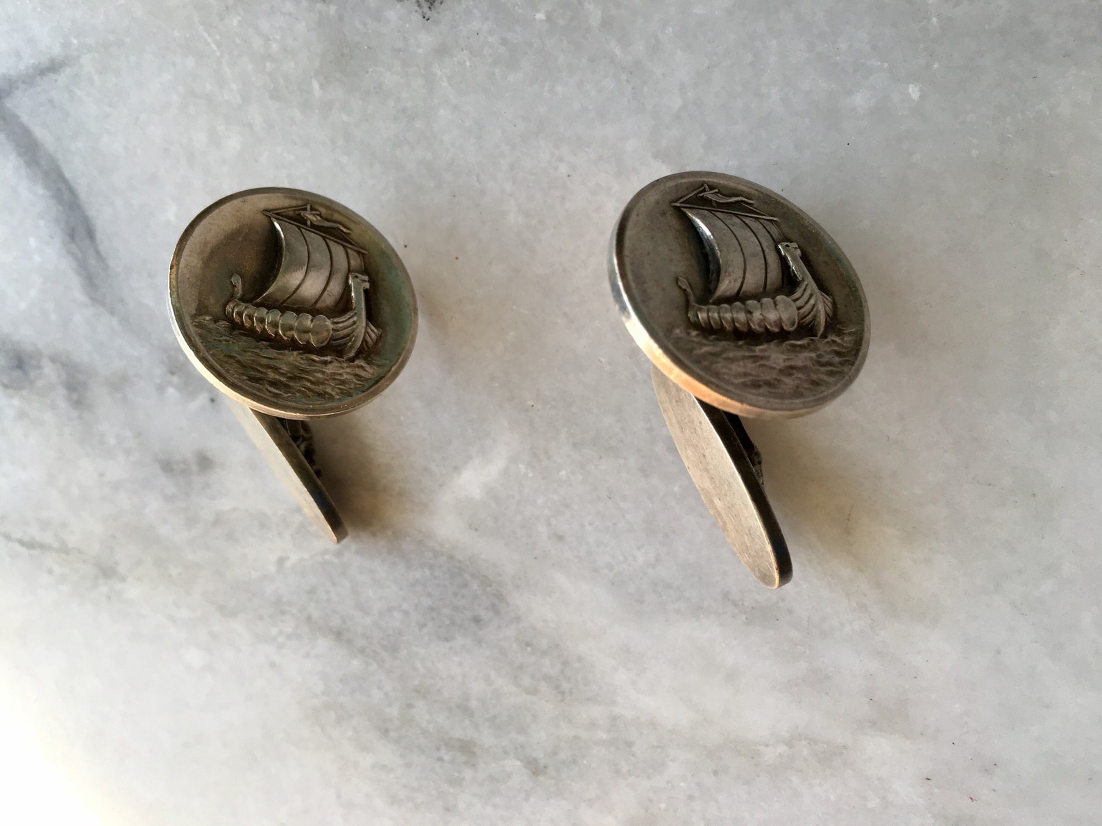 Georg Jensen 'viking Ship' Sterling Cufflinks Circa | Etsy