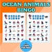Ocean Animals Bingo Game – Printable Kids Activity – Educational Sea ...
