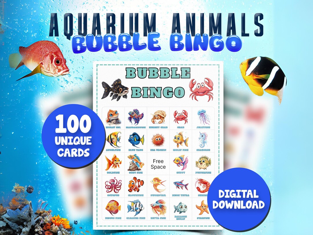 Aquarium Animals Bingo – Dive Into Learning & Laughter With This ...