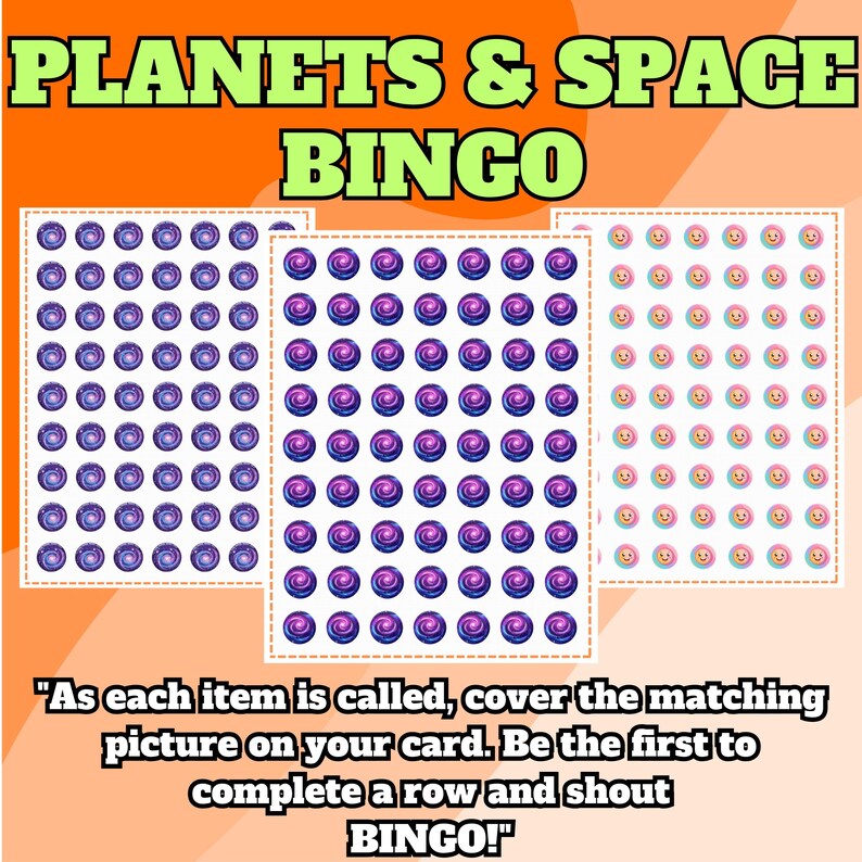 Planets & Space Bingo Game – Printable Kids Activity – Educational ...