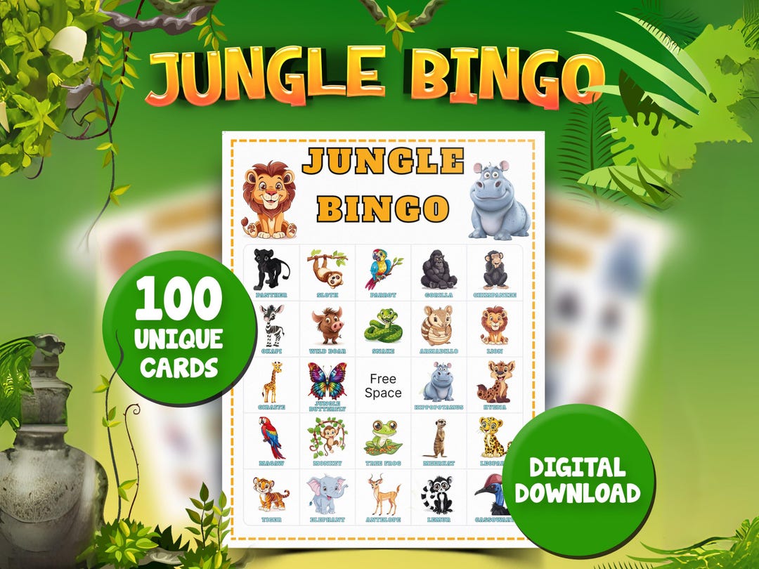 Jungle Animals Bingo Game – Printable Educational Activity for Kids ...