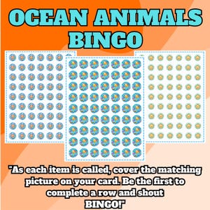 Ocean Animals Bingo Game – Printable Kids Activity – Educational Sea ...