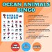 Ocean Animals Bingo Game – Printable Kids Activity – Educational Sea ...