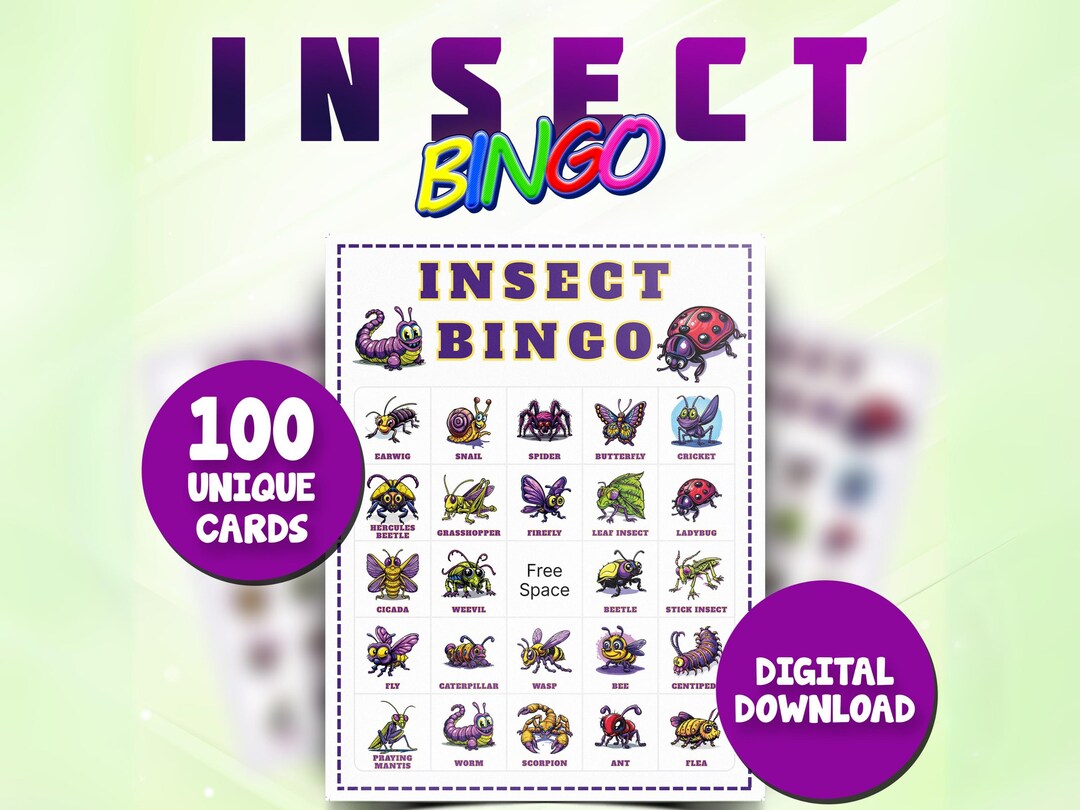 Insects Bingo Game – Printable Educational Activity for Kids – Bug ...
