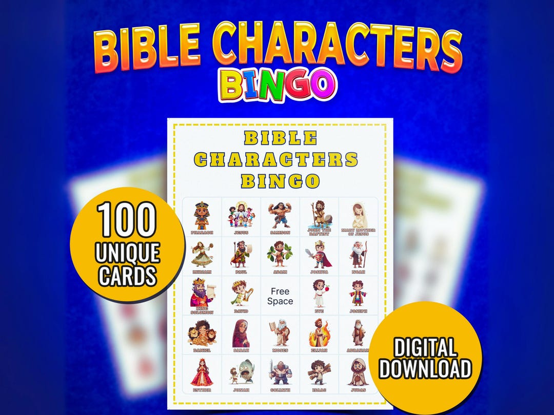 Bible Character Bingo Game – Printable Christian Activity for Kids ...