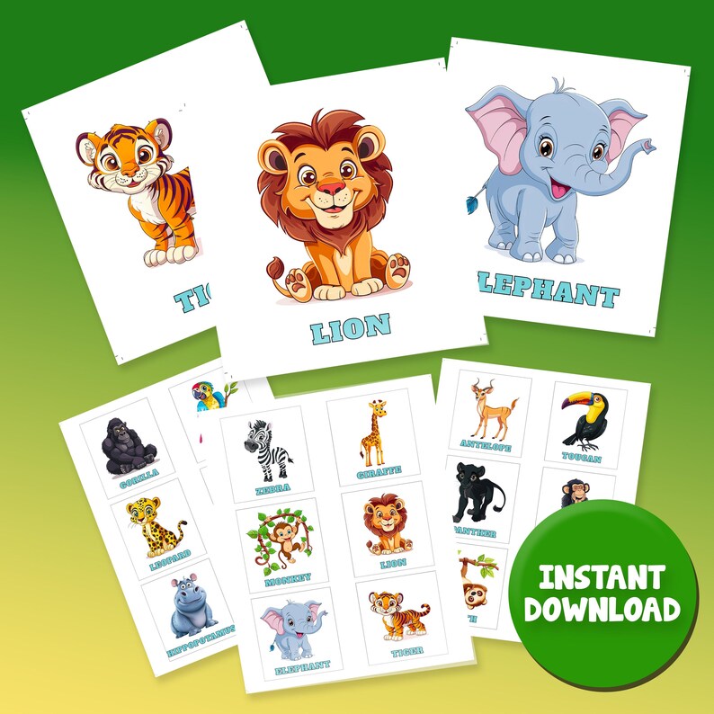 Jungle Animals Bingo Game – Printable Educational Activity for Kids ...