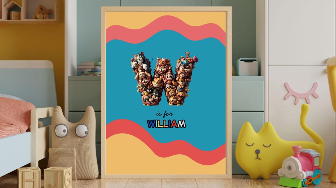 Digital Looney Tunes Character Letter Picture for Child's Room ...