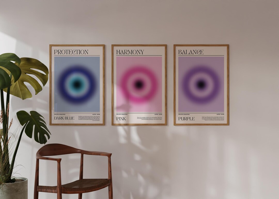 Evil Eye Aura Gradient Print Set: Spiritual Wall Art (instant Download ...