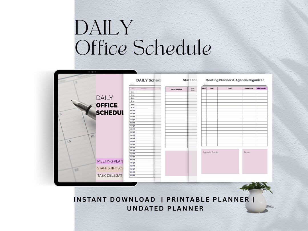 Organization Schedule Tracker, Daily Schedule Overview, Meeting Planner ...