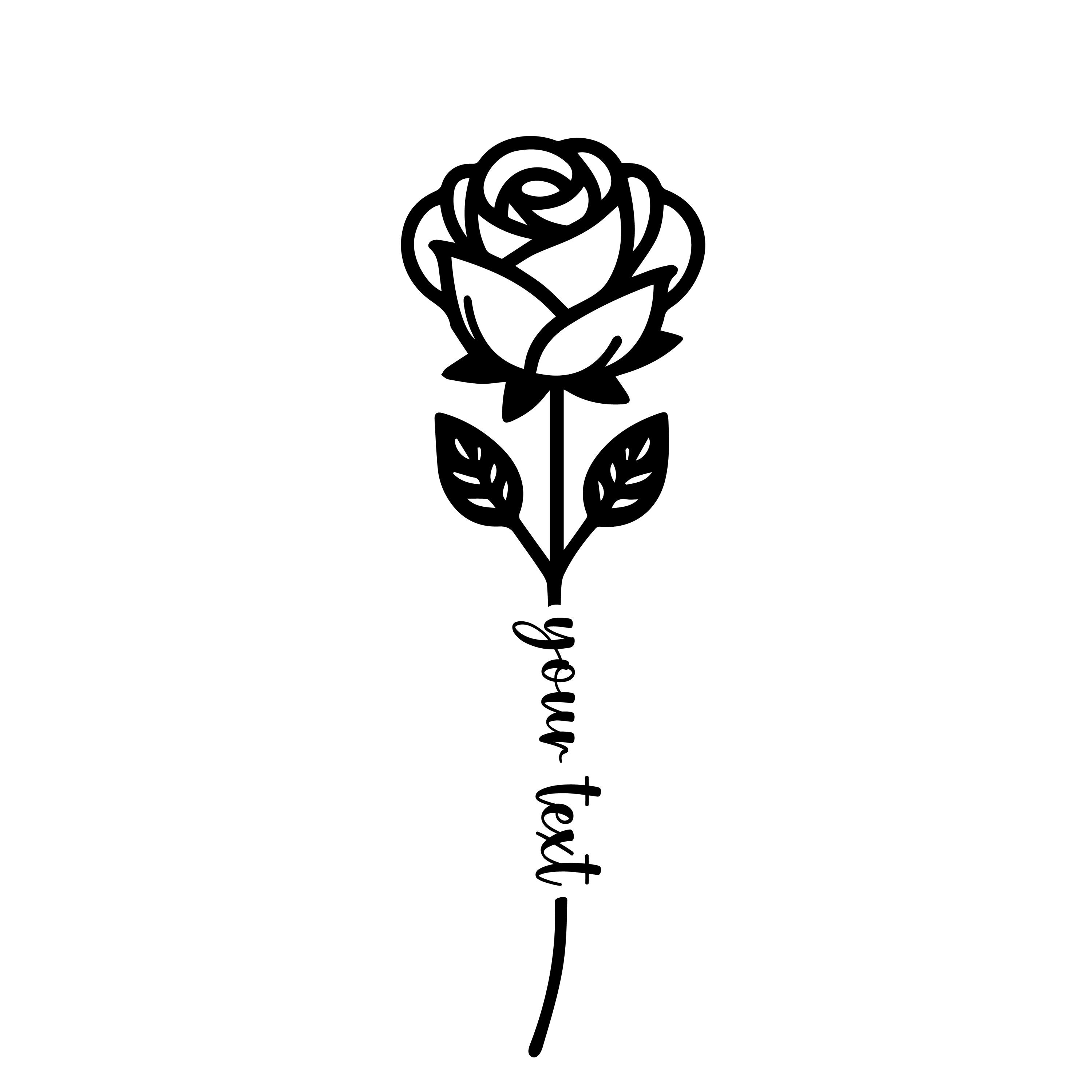 Rose Name Frame Svg, Flower With Text Svg, Rose Svg, Rose Monogram Svg ...