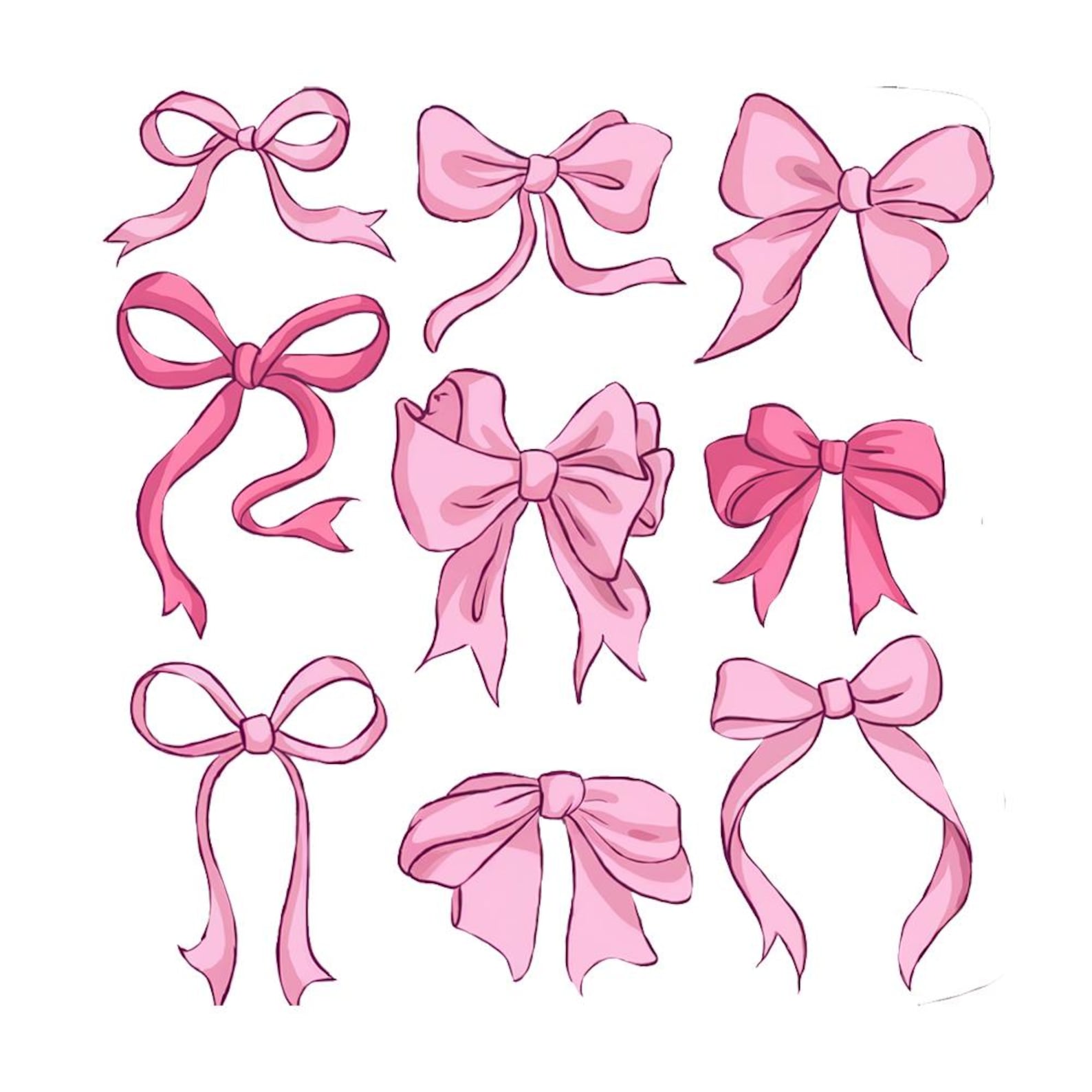 Cute Pink Bows Svg,and Png, Coquette Pink Bows Svg, Coquette Shirt ...