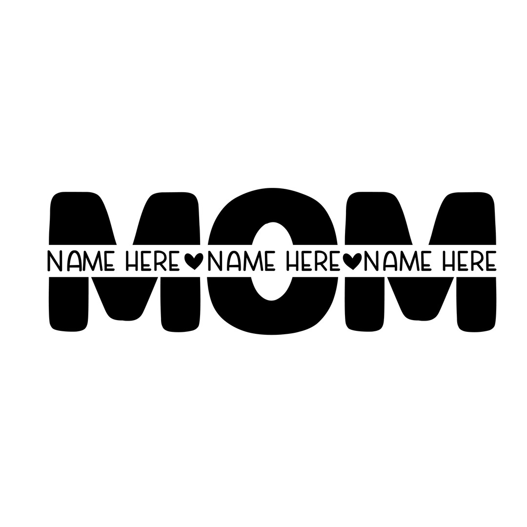 Mom SVG, Mother’s Day SVG, Mom Split Name Frame Svg, Mom With Kids ...