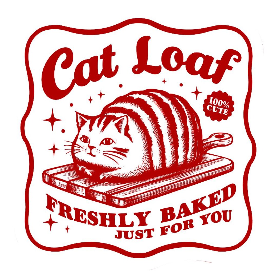 Cat Loaf Funny Cat, SVG PNG File, Trendy Vintage Retro Cat Lover Design ...