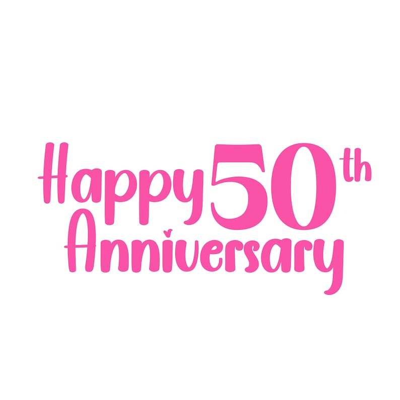 Happy 50th Anniversary SVG File for Cricut Gold Wedding Fifty Fiftieth ...