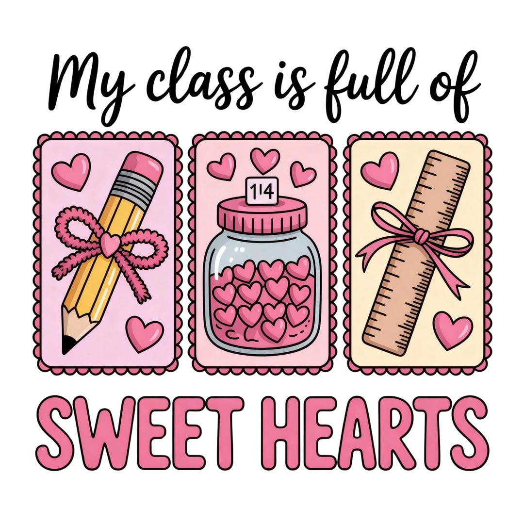 Sweet Hearts Teacher Png,valentine Classroom Design,cute Teacher ...