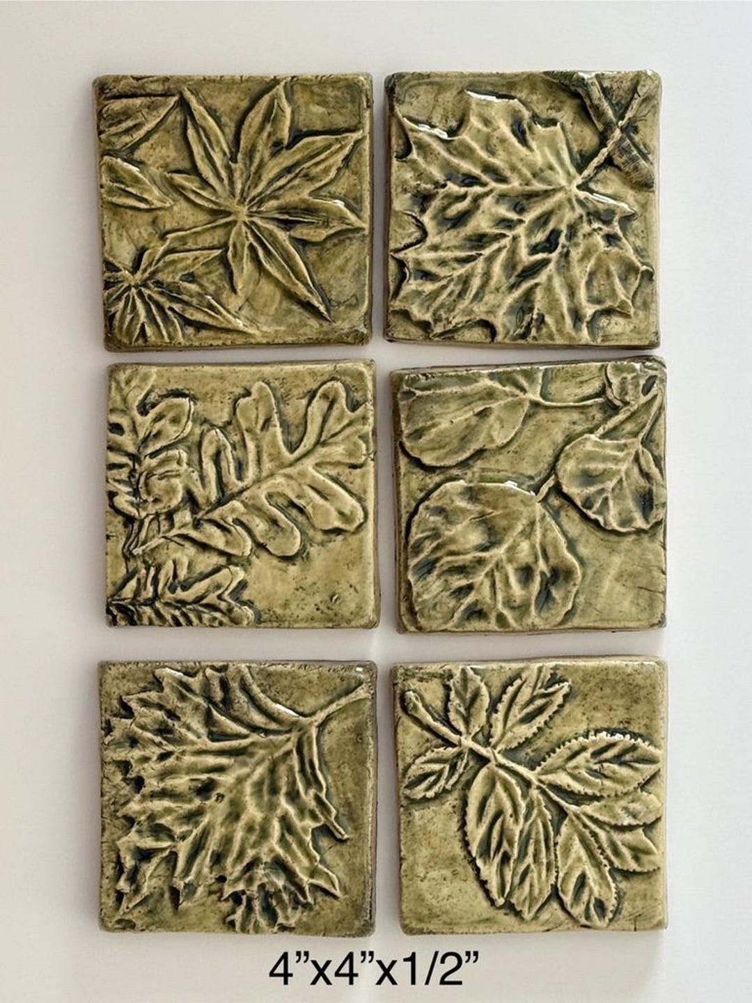 Ceramic Tiles-leaves - Etsy