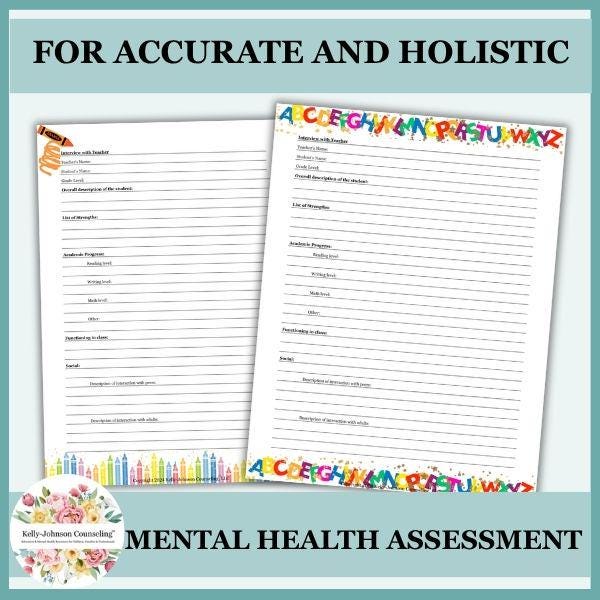 Teacher Interview Form for Mental Health Professionals | Editable ...