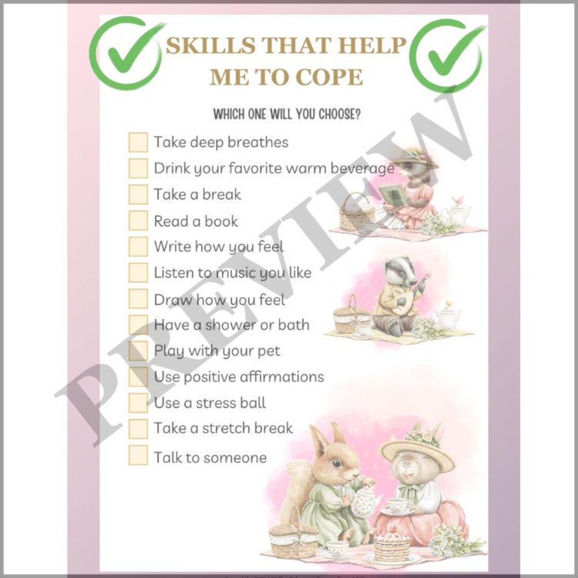 Coping Skills for Kids – Printable Checklist & Journal Prompts | SEL ...