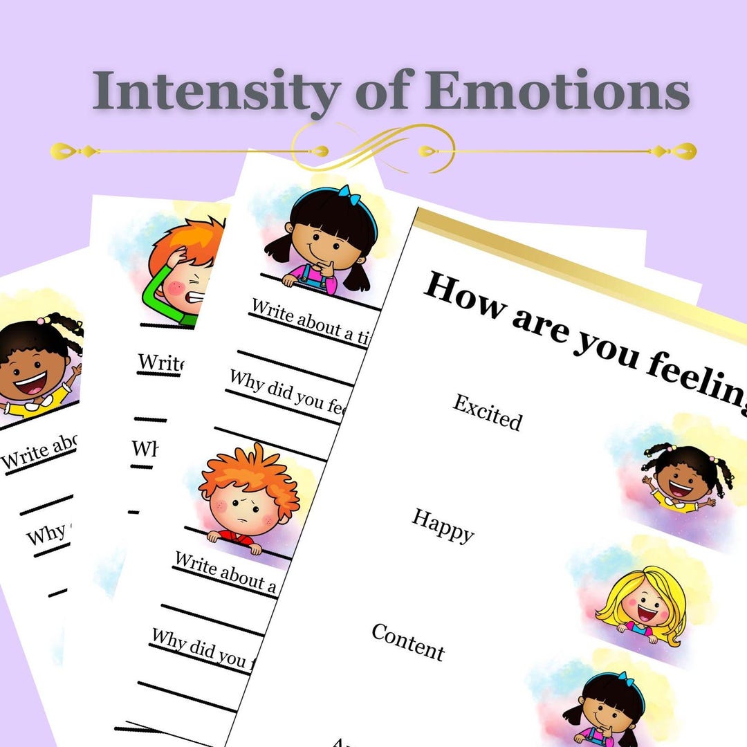Children’s Intensity of Emotions Chart and Writing Prompts for Mental ...