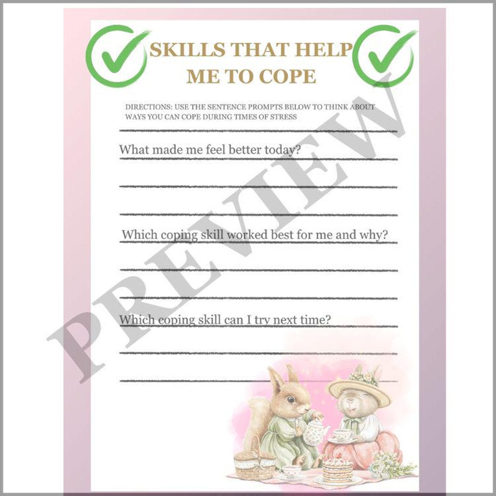 Coping Skills for Kids – Printable Checklist & Journal Prompts | SEL ...