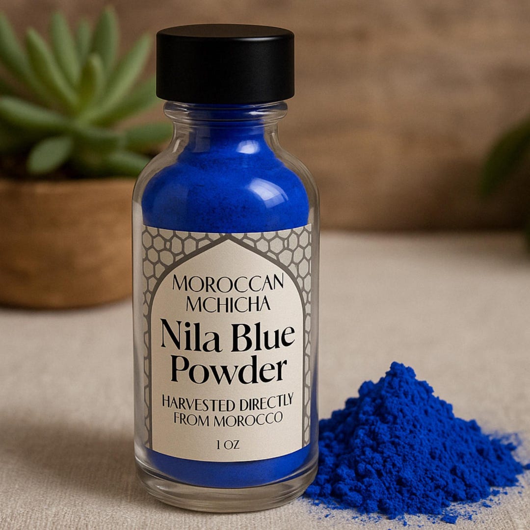 Pure Moroccan Blue Nila Powder for Face & Body - Natural Beauty Ritual ...