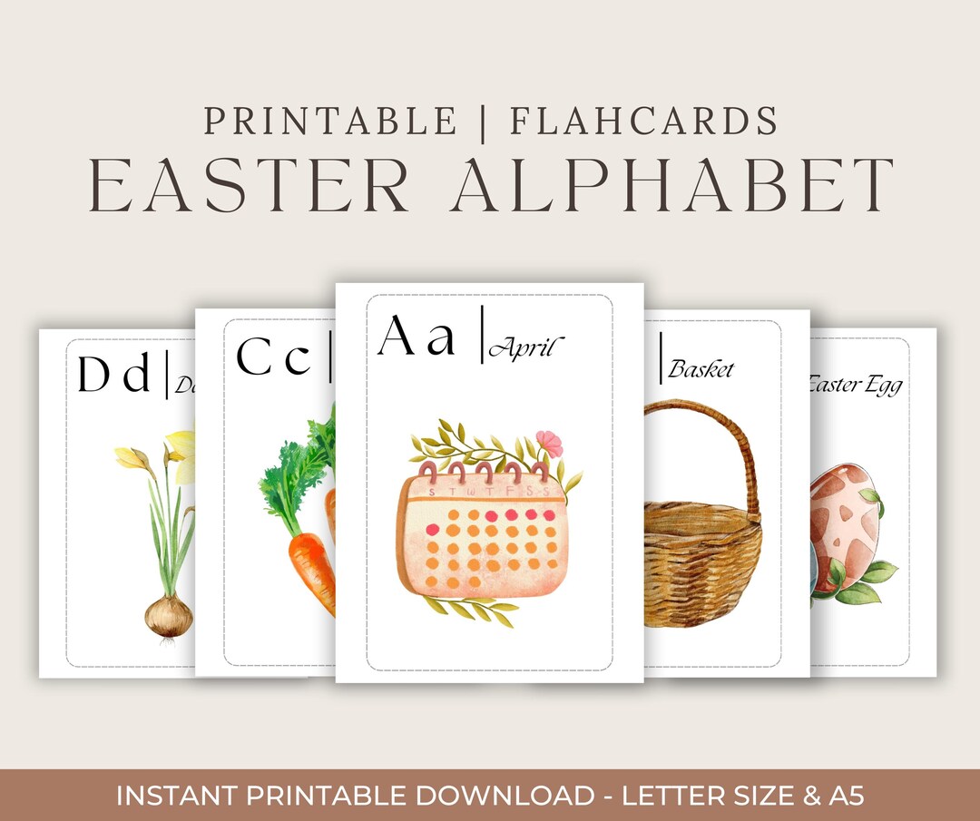 Easter, Flashcard, Alphabet, April, Printable, Easter Alphabet Flashcards, Homeschool Resources ...
