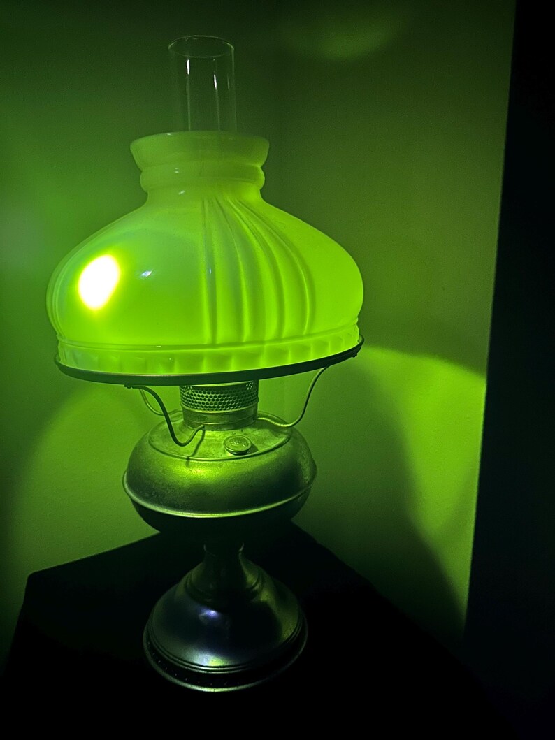 Rayo Oil Lamp With Custard Glass Shade - Etsy