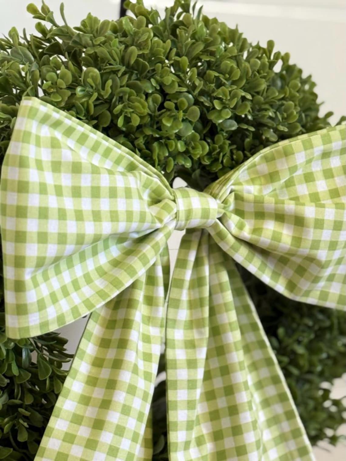 Green Gingham Bow - Etsy