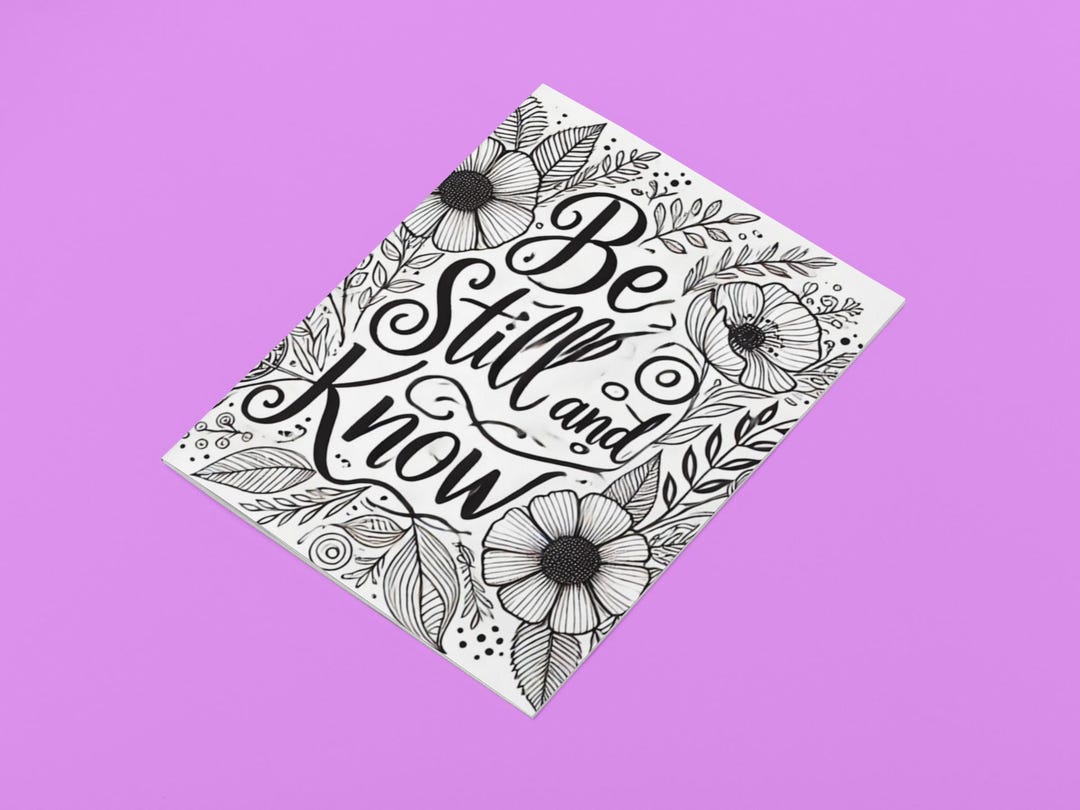 Be Still and Know Coloring Page, Christian Mandala Printable, Faith ...