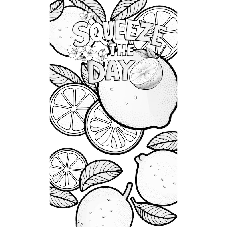 Squeeze the Day Lime Themed Coloring Page, Fruit Color Page, Citrus ...