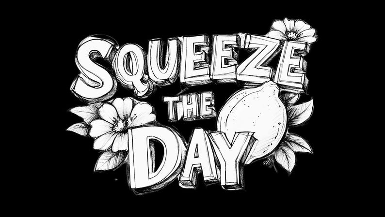 Squeeze the Day Lemon Themed Coloring Page, Fruit Color Page, Citrus ...