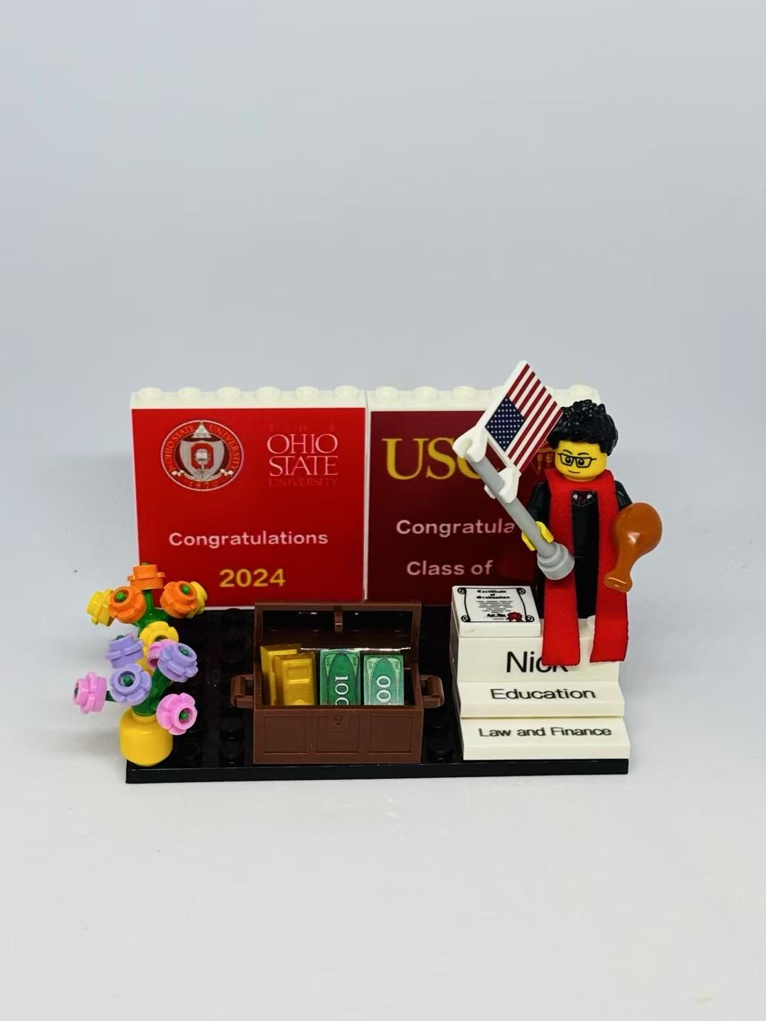 Personalised Graduate Engraved LEGO® Brick & Minifigure Student ...