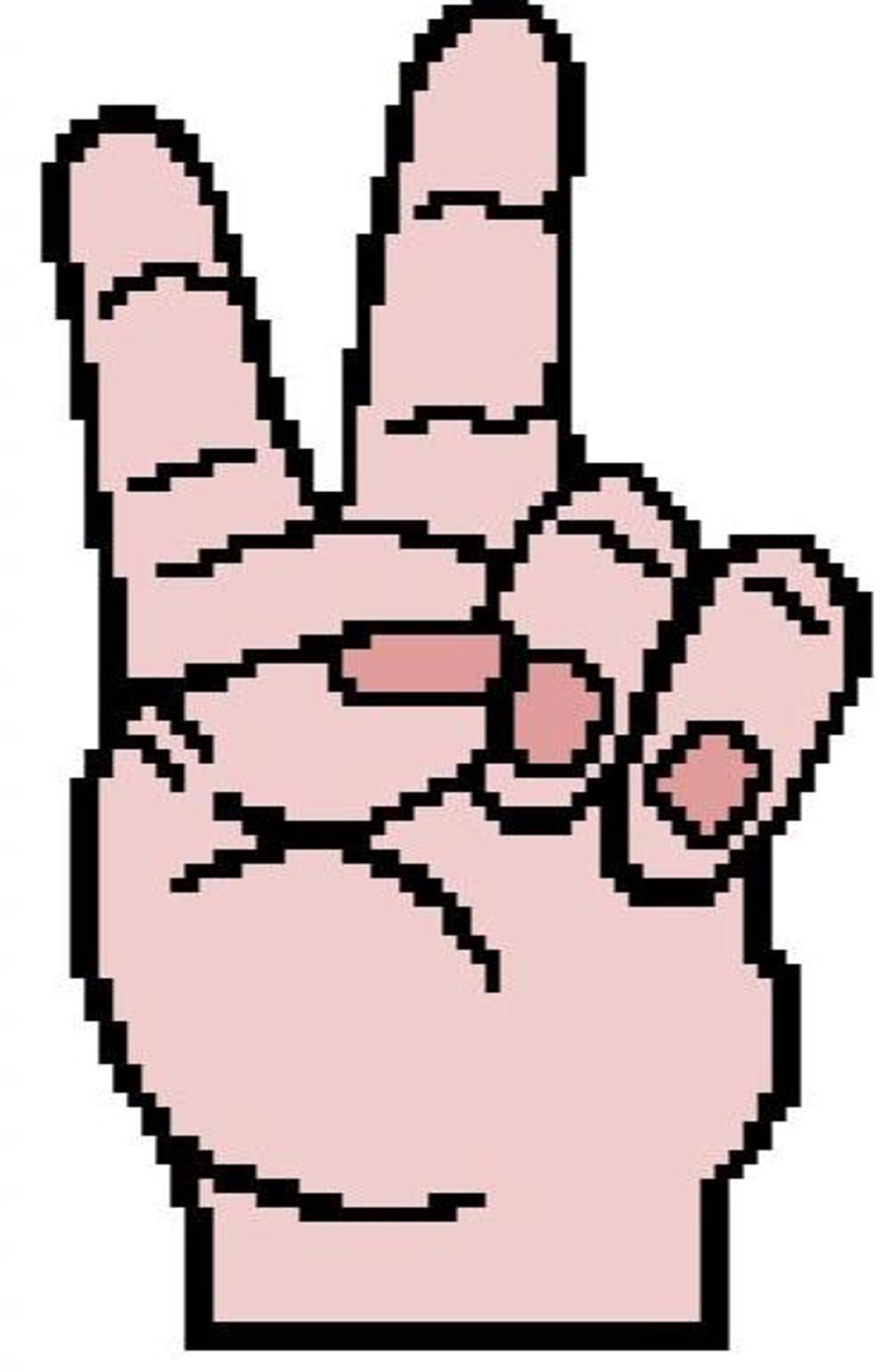 Peace Hand Grid Crochet or Cross Stitch Pattern - Etsy